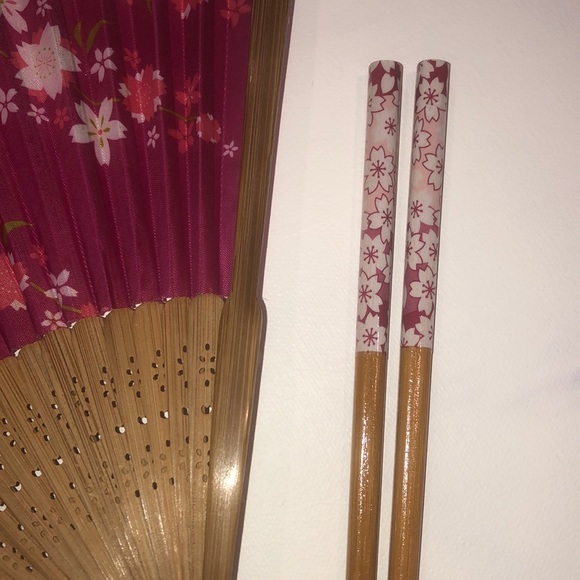 Other | Japanese Style Fan With Matching Chopsticks | Poshmark